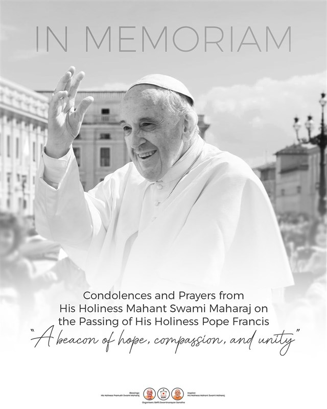 Message of Condolences and Prayers from HH Mahant Swami Maharaj on the ...