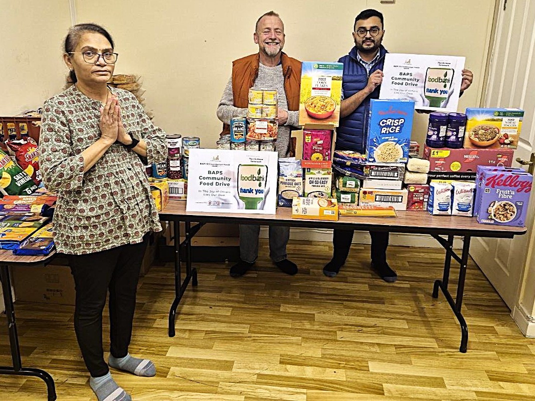 BAPS Charities Community Food Drive 2025, Havant, UK
